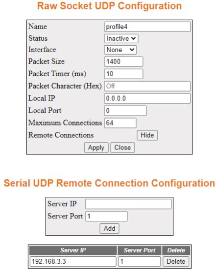 Serial Profile Configuration